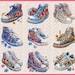 Watercolor Floral Sneakers Clipart Bundle, Flower Shoes Clip Art Set ...