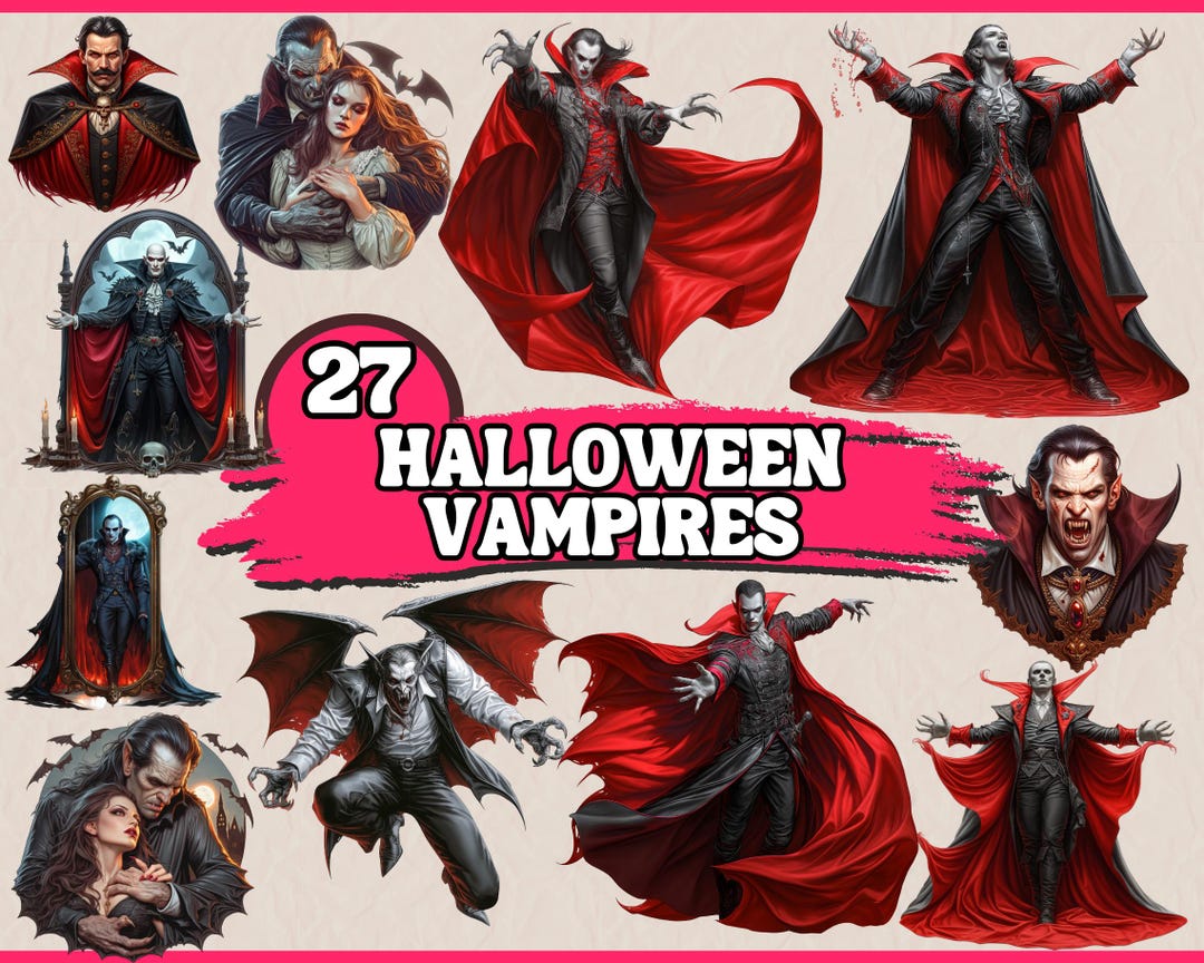 27 PNG Halloween Vampires Clipart, Wild Vampires, Halloween Vampire ...