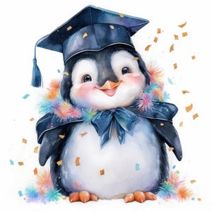 15 Graduation Penguin Clipart Bundle, North Pole Animals Illustration ...
