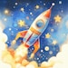 21 Space Rocket Clipart Bundle, Fun Outer Space Illustration, Printable ...