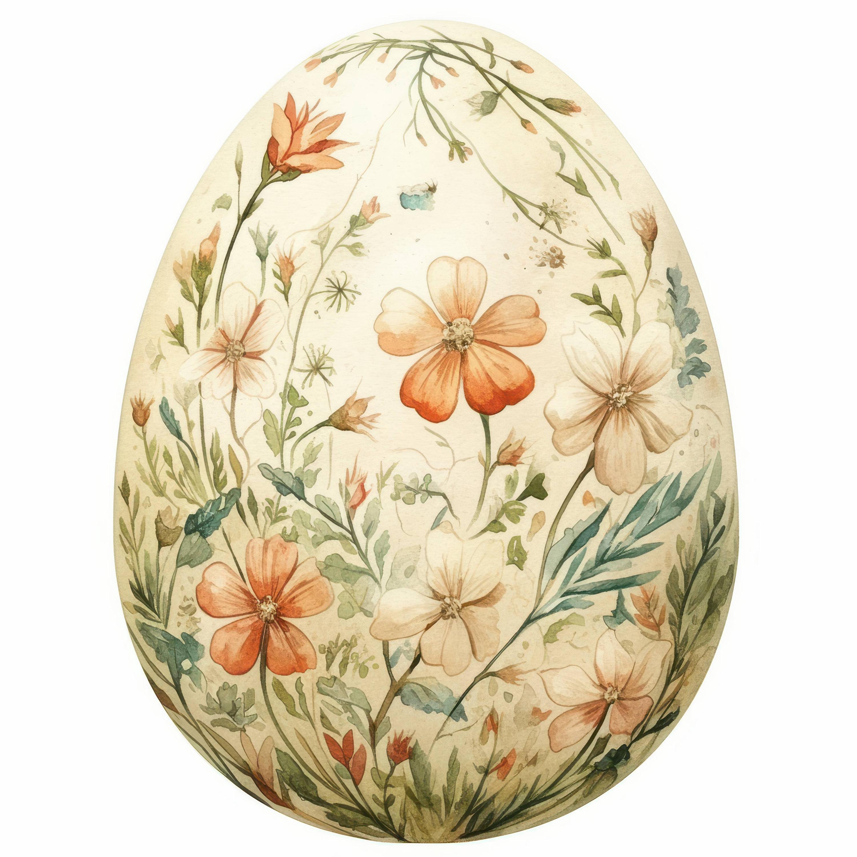 11 Floral Easter Eggs Clipart, Flower Pattern Eggs Illustration ...