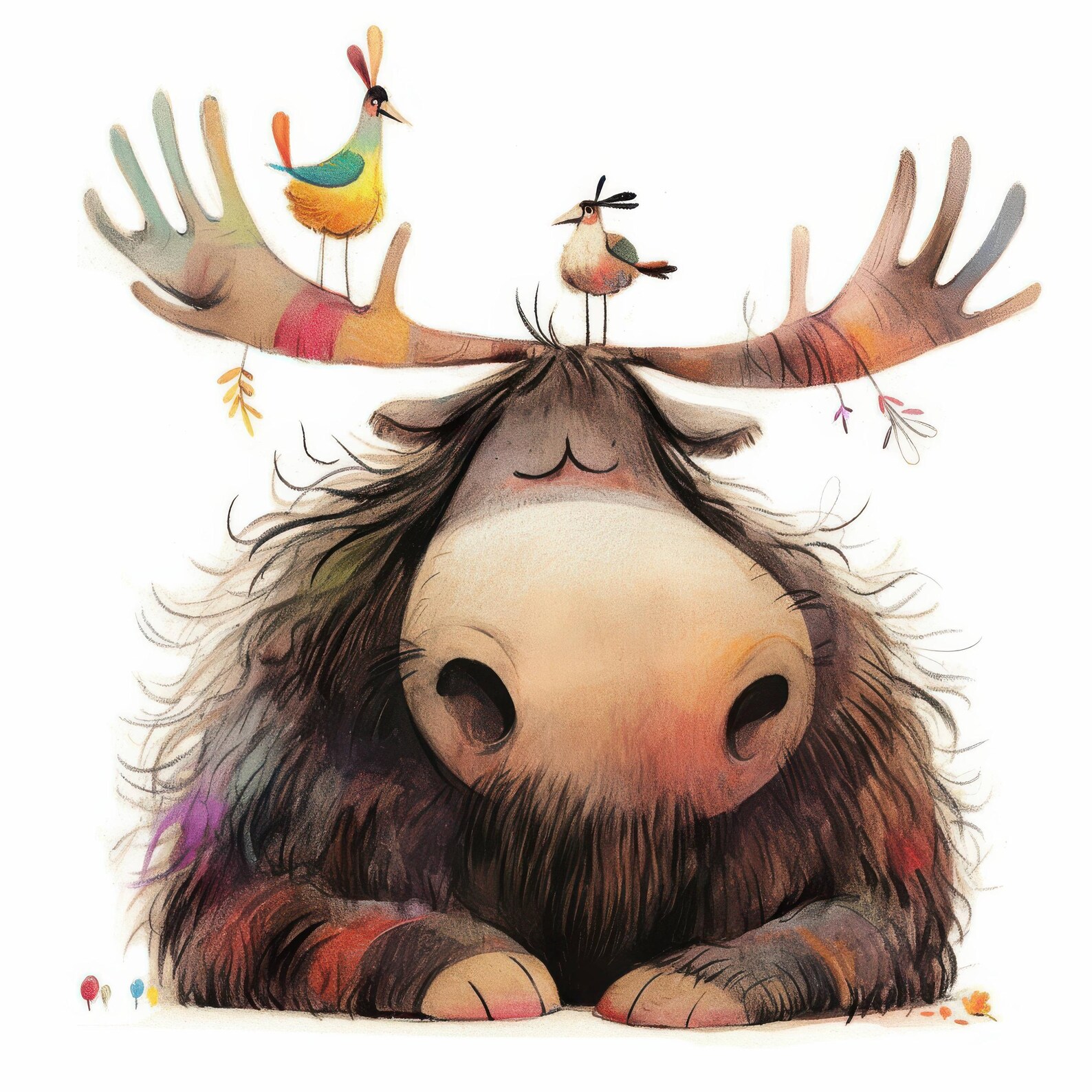 Quirky Moose Clip Art 12 High Res Watercolor Jpgs Junk Journals ...