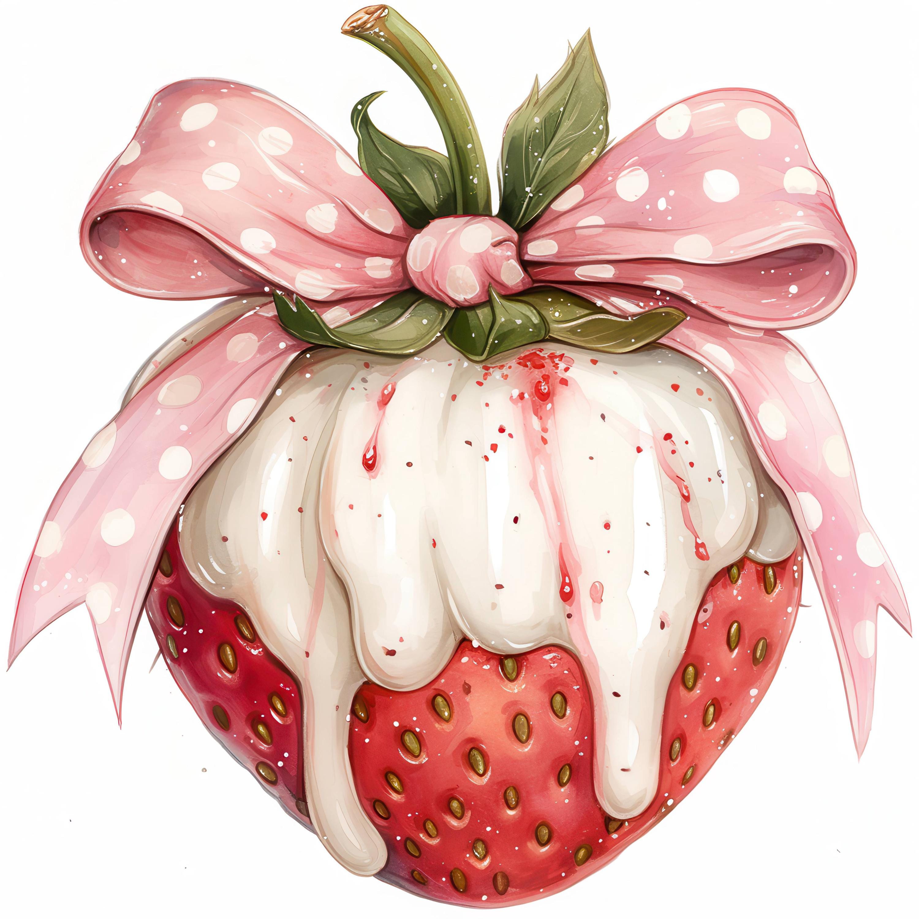10 Chocolate Dipped Strawberry Clipart Bundle, Sweet Dessert Fruit Art ...