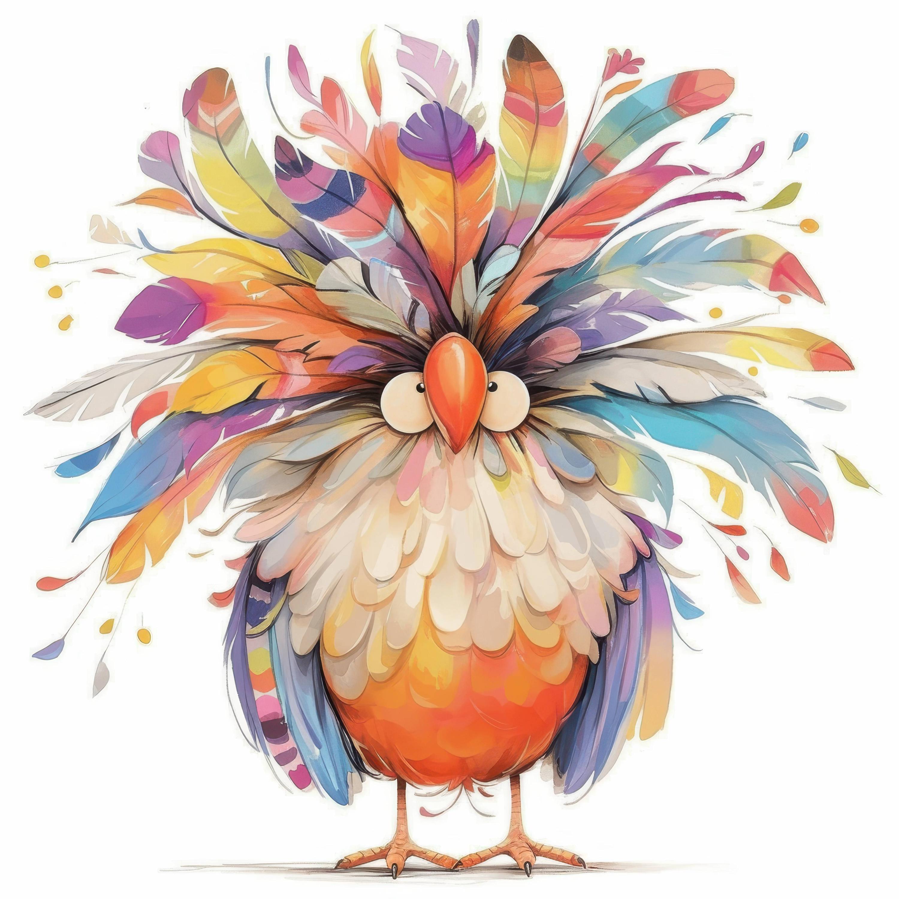 12 Whimsical Bird Clipart Bundle, Cheerful Songbird Illustration ...