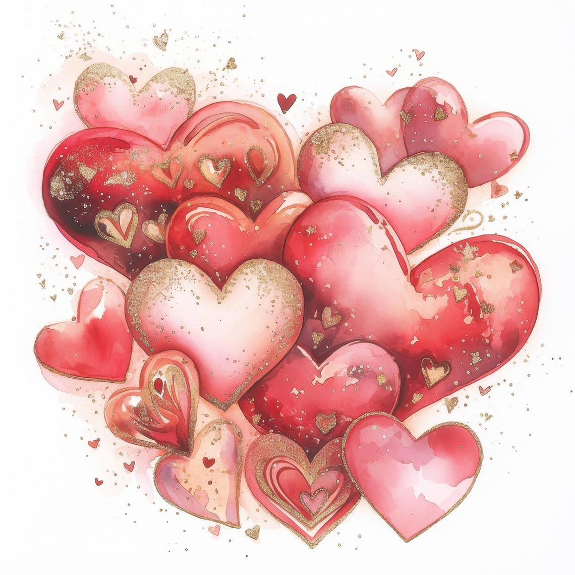 11 Valentine Heart Clipart Bundle, Cute Love Shape Illustration ...