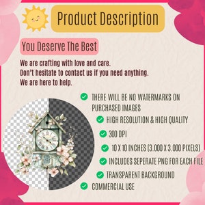 Watercolor Floral Cuckoo Clock Clipart Bundle, Flower Clocks Clip Art ...