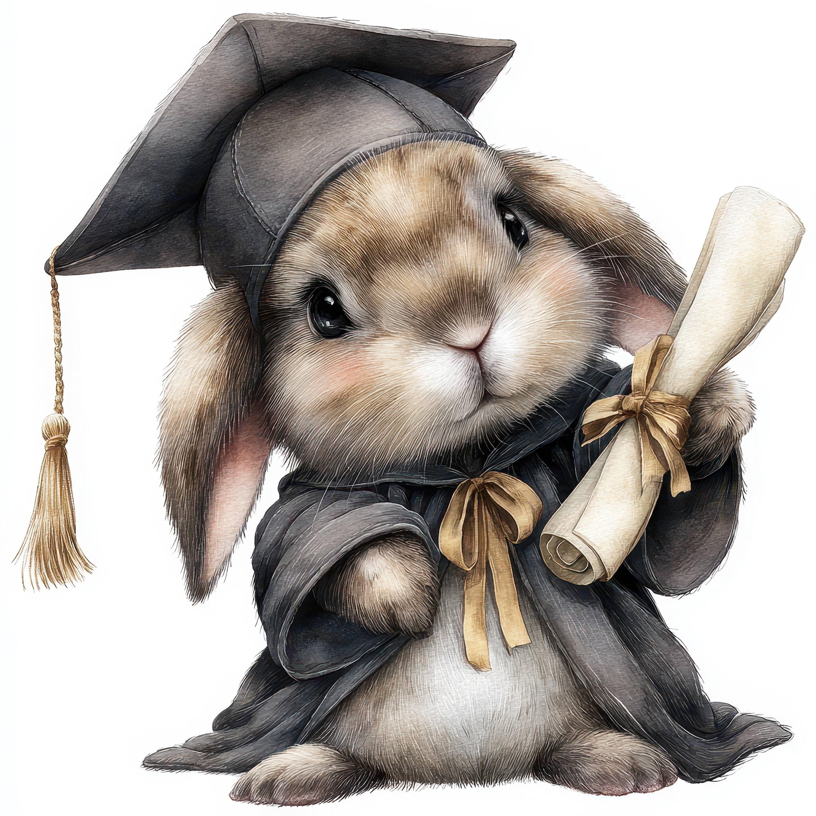 17 Graduation Rabbit Clipart Bundle, Academic Celebration Animal ...