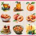 Watercolor Peach Clipart Bundle, Fruits Clip Art Set, Peach Cheese Cake ...