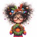 Quirky Wreath Girl Clip Art 10 High Res Watercolor Jpgs Junk Journals ...