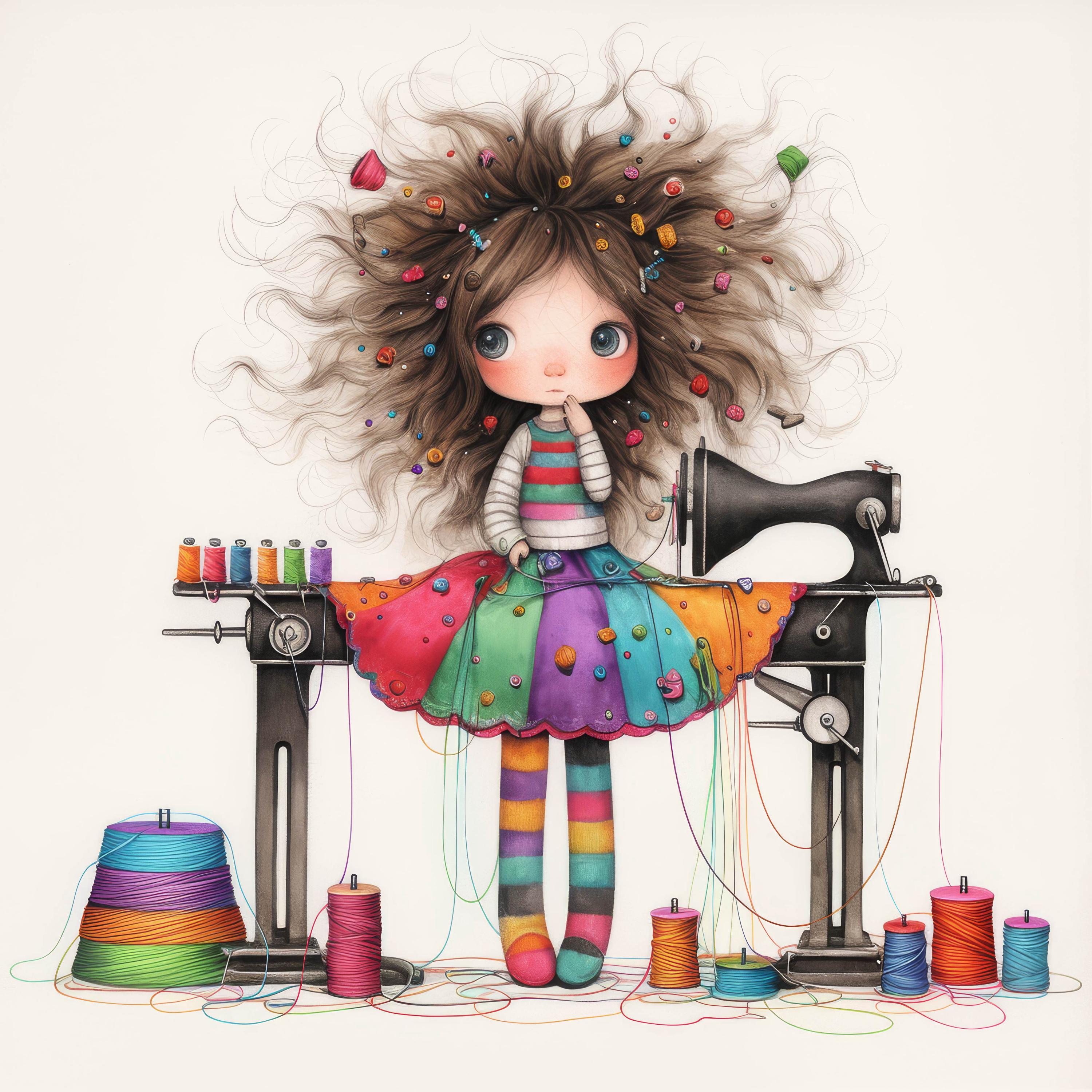 Whimsical Sewing Clip Art 10 High Res Watercolor Jpgs for Junk ...
