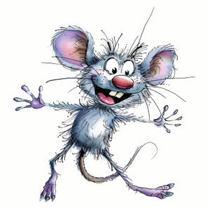 10 Funny Frazzled Mouse, Commercial Use, Whimsical Mice Ephemera ...