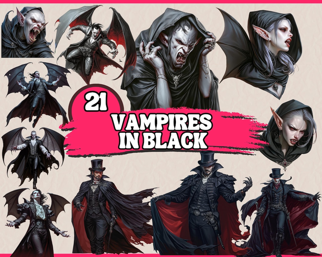21 PNG Vampires in Black Clipart, Dark Fantasy Vampire, Halloween ...