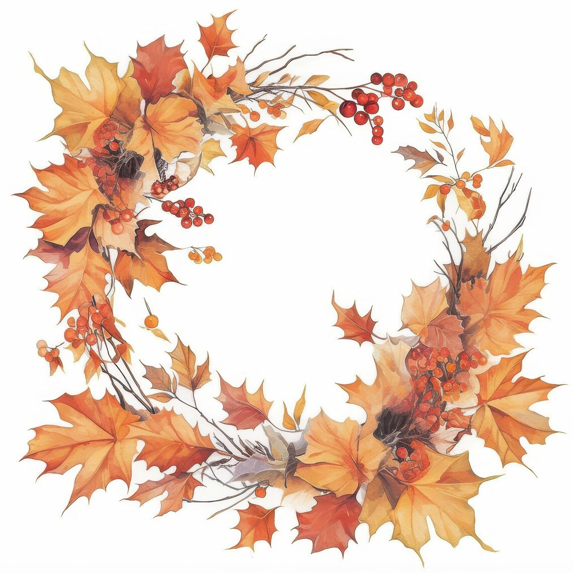 11 Fall Frame Clipart Bundle, Autumn Leaves Border Illustration ...