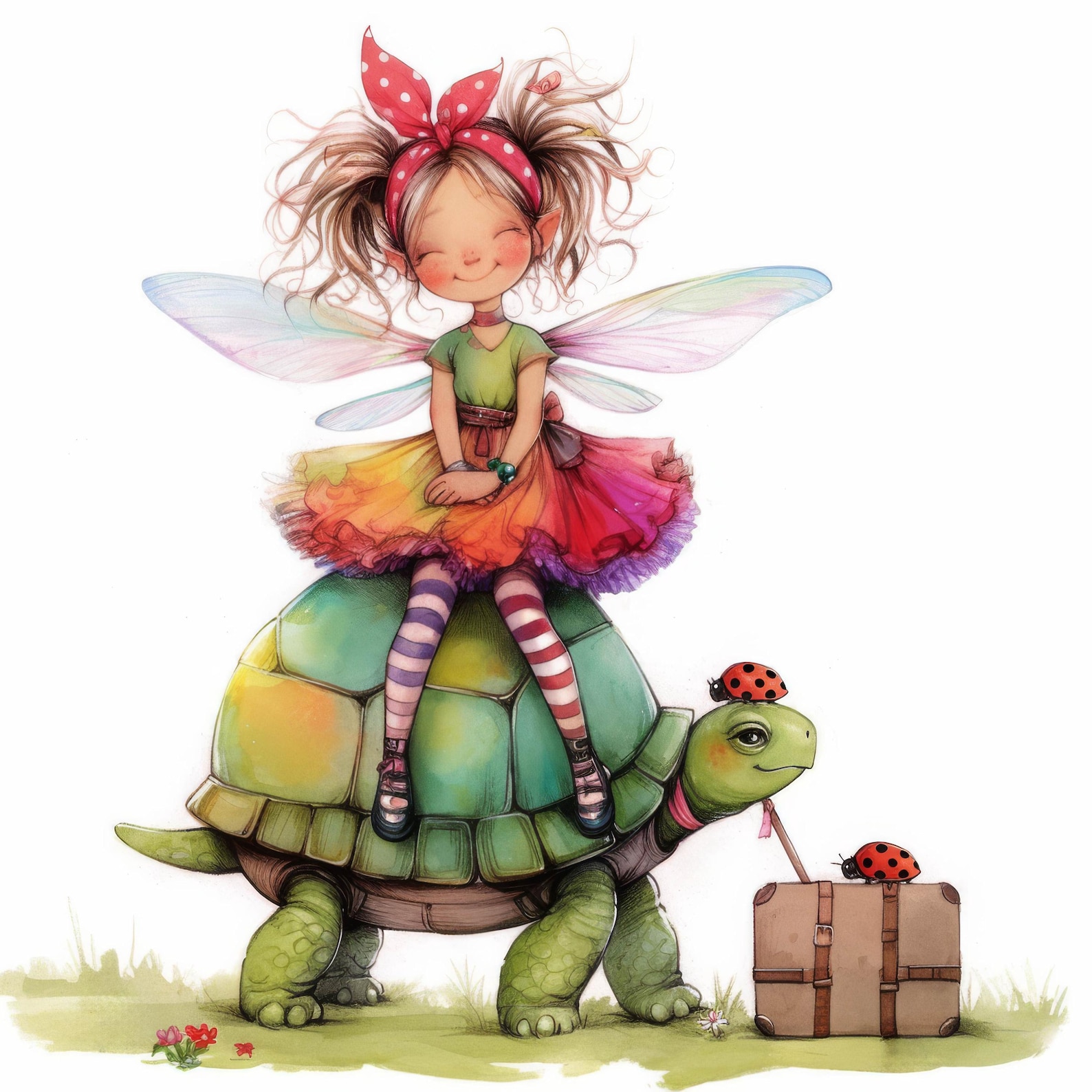Quirky Turtle Ride Clip Art 10 High Res Watercolor Jpgs for Junk ...
