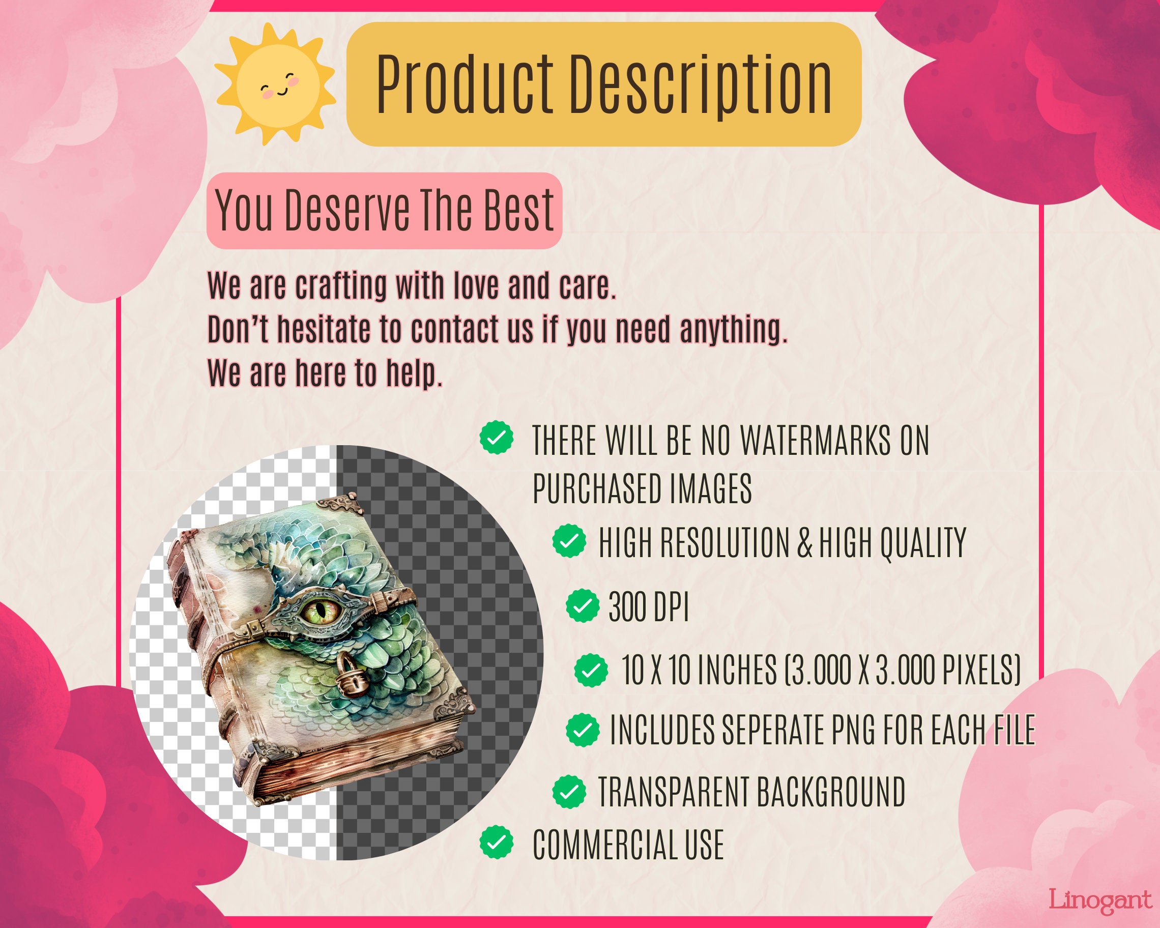 Watercolor Dragonscale Book Clipart Bundle, Grimoire Clip Art Set ...