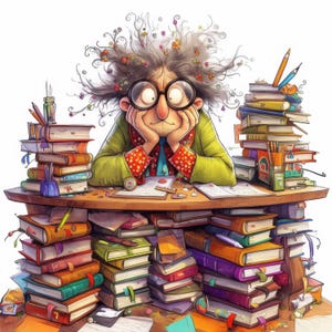 12 Quirky Eccentric Professor Clipart Bundle, Whimsy Illustration ...