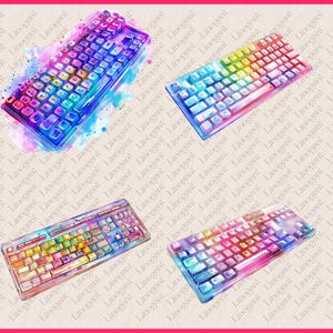 19 PNG Keyboard With Rainbow Colors Clipart, Gaming Keyboard Clipart ...