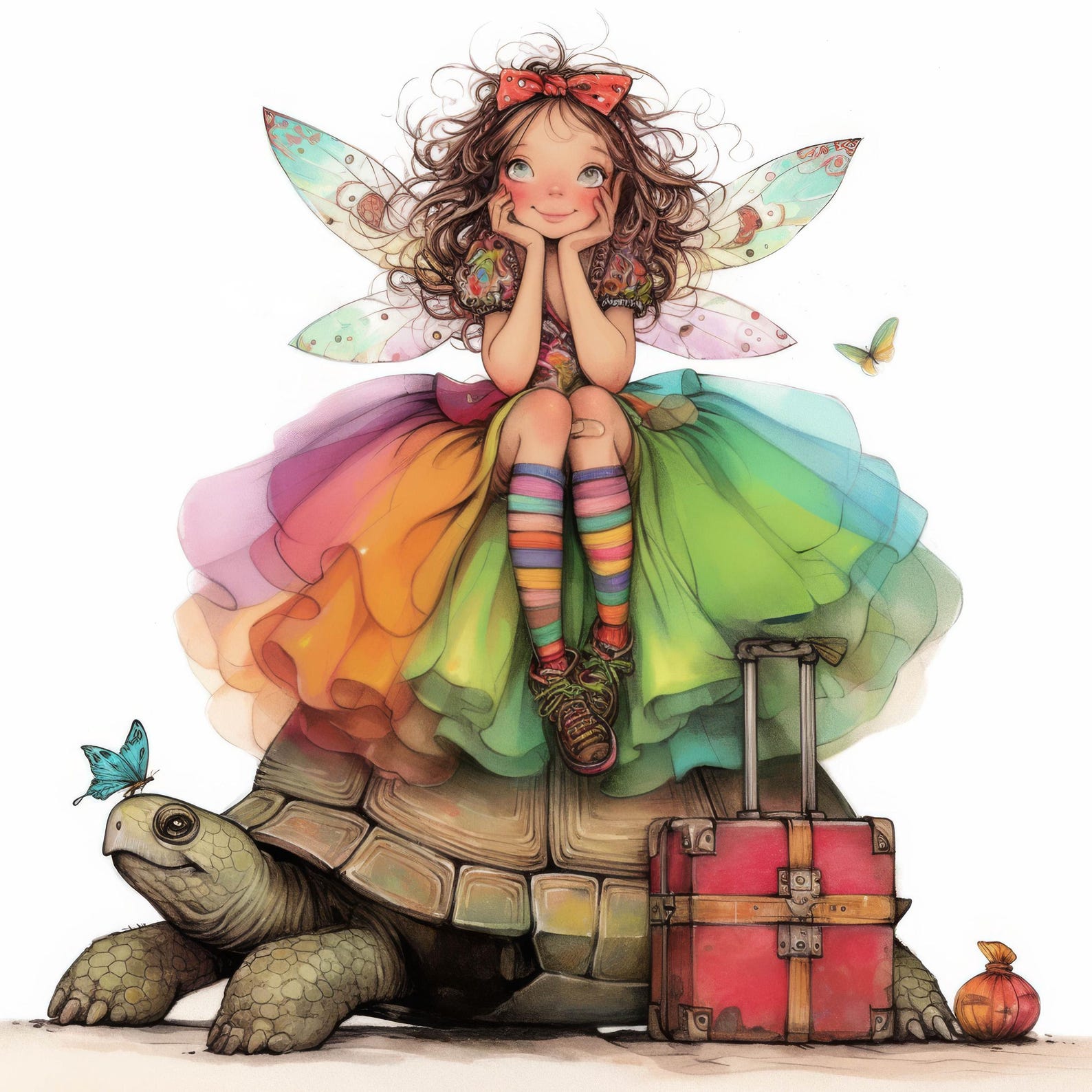 Quirky Turtle Ride Clip Art 10 High Res Watercolor Jpgs for Junk ...