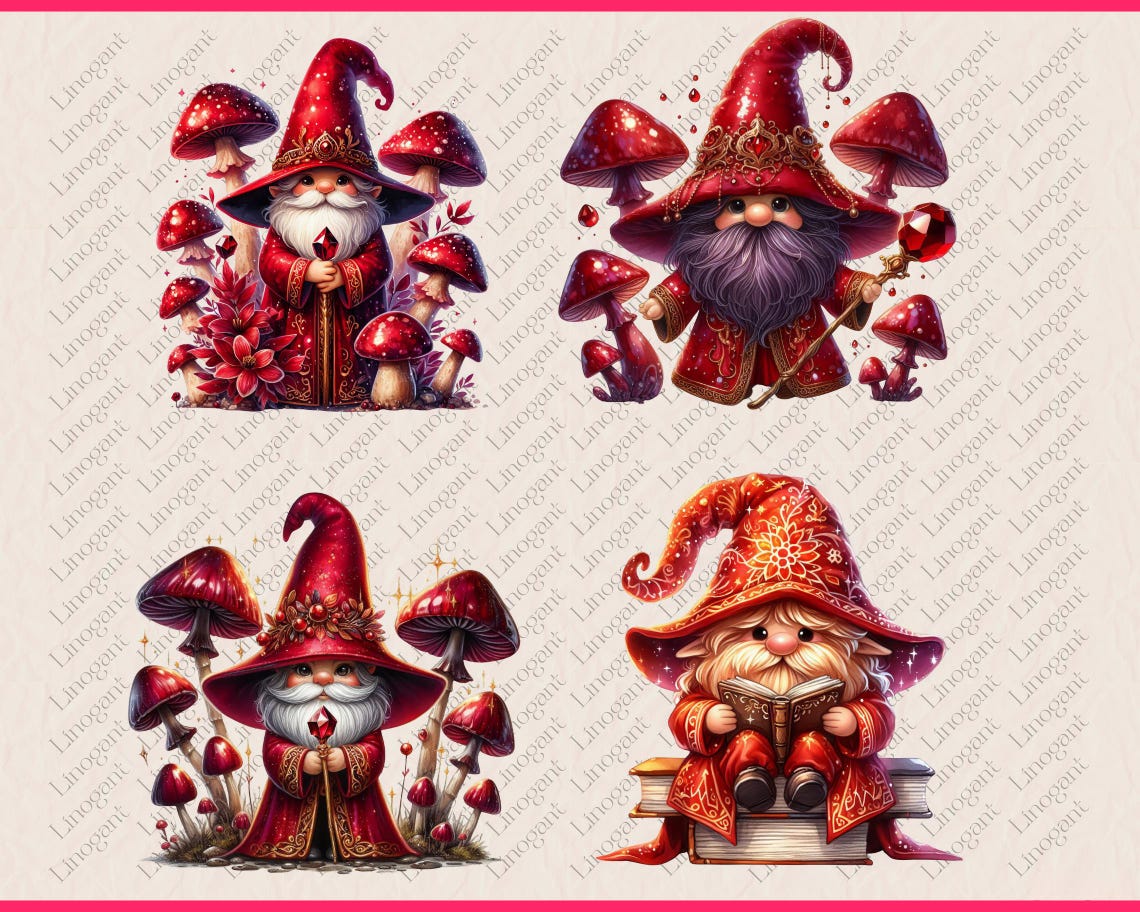 20 PNG Cute Wizard Gnomes Clipart | Cute Gnome, Enchanted Gnome ...