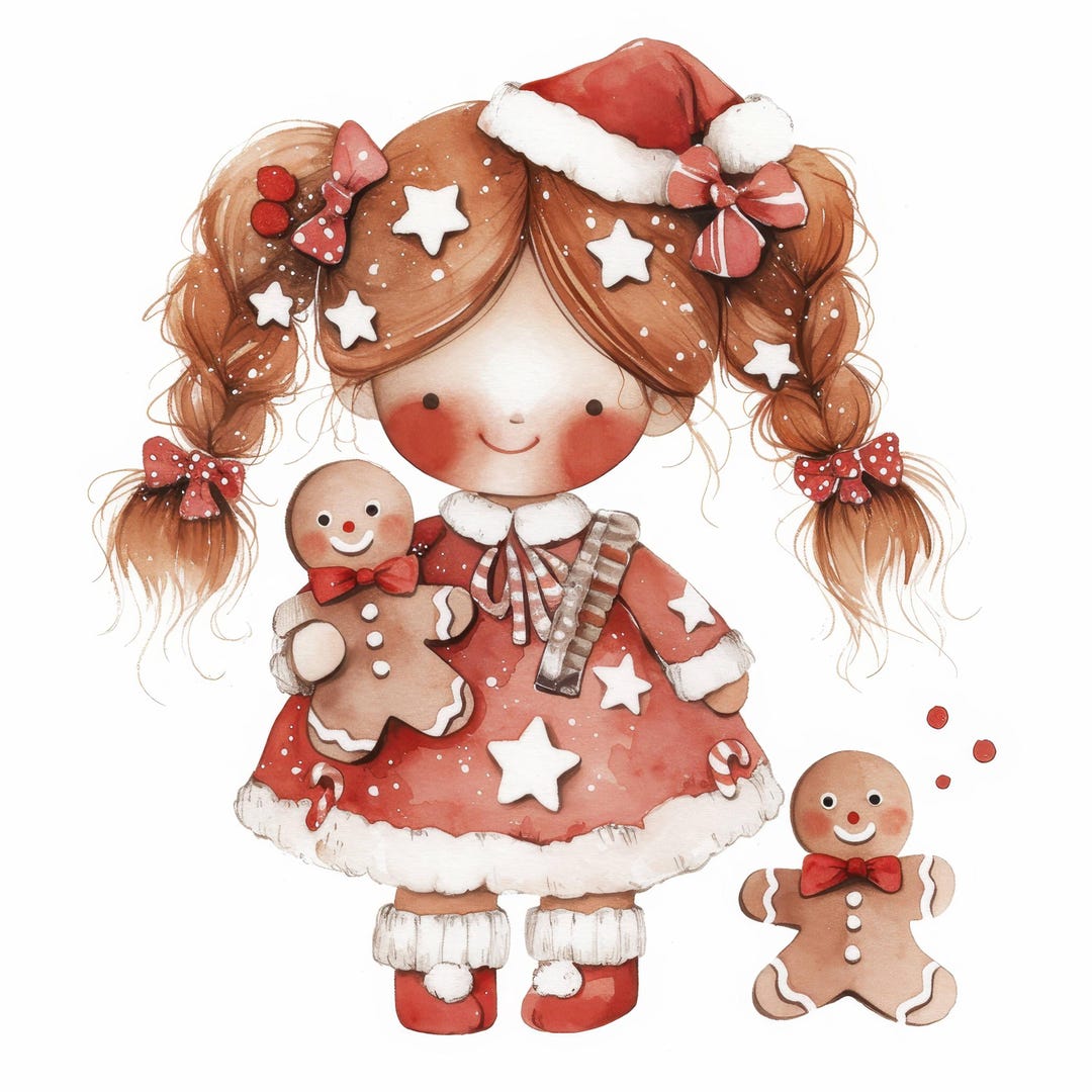 12 Christmas Gingerbread Clipart Bundle, Festive Holiday Treat ...