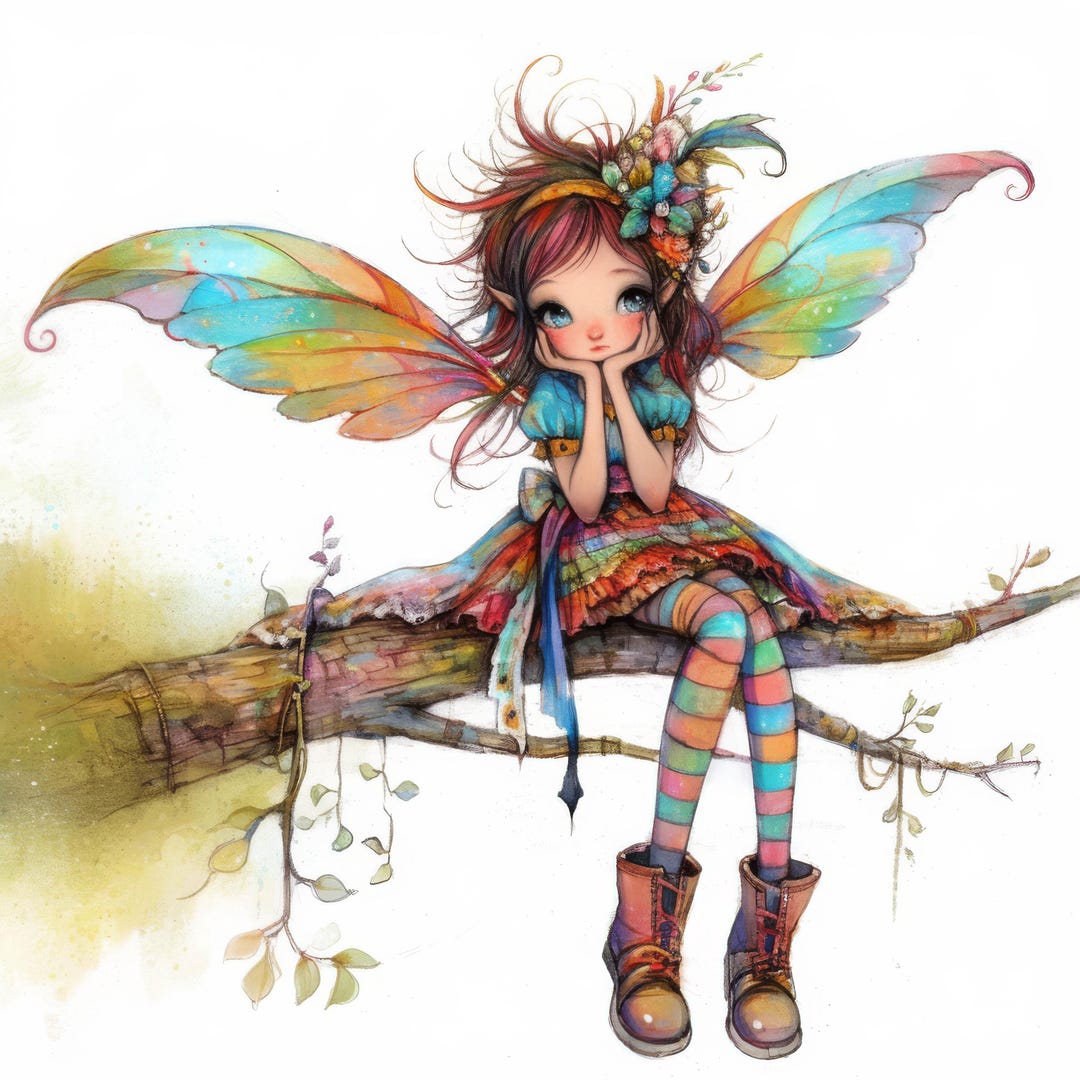 Whimsical Boho Pixie Clip Art 10 High Res Watercolor Jpgs Junk ...