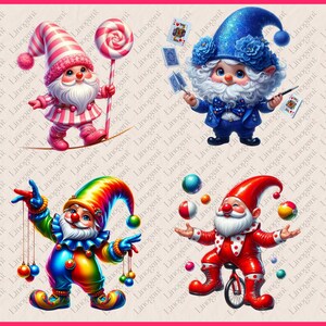 31 PNG Funny Clown Gnome Clipart, Happy Circus Gnomes Clipart, Party ...