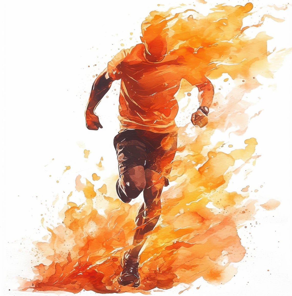 18 Running Man Fire Trail Clipart Bundle, Dynamic Flame Motion ...