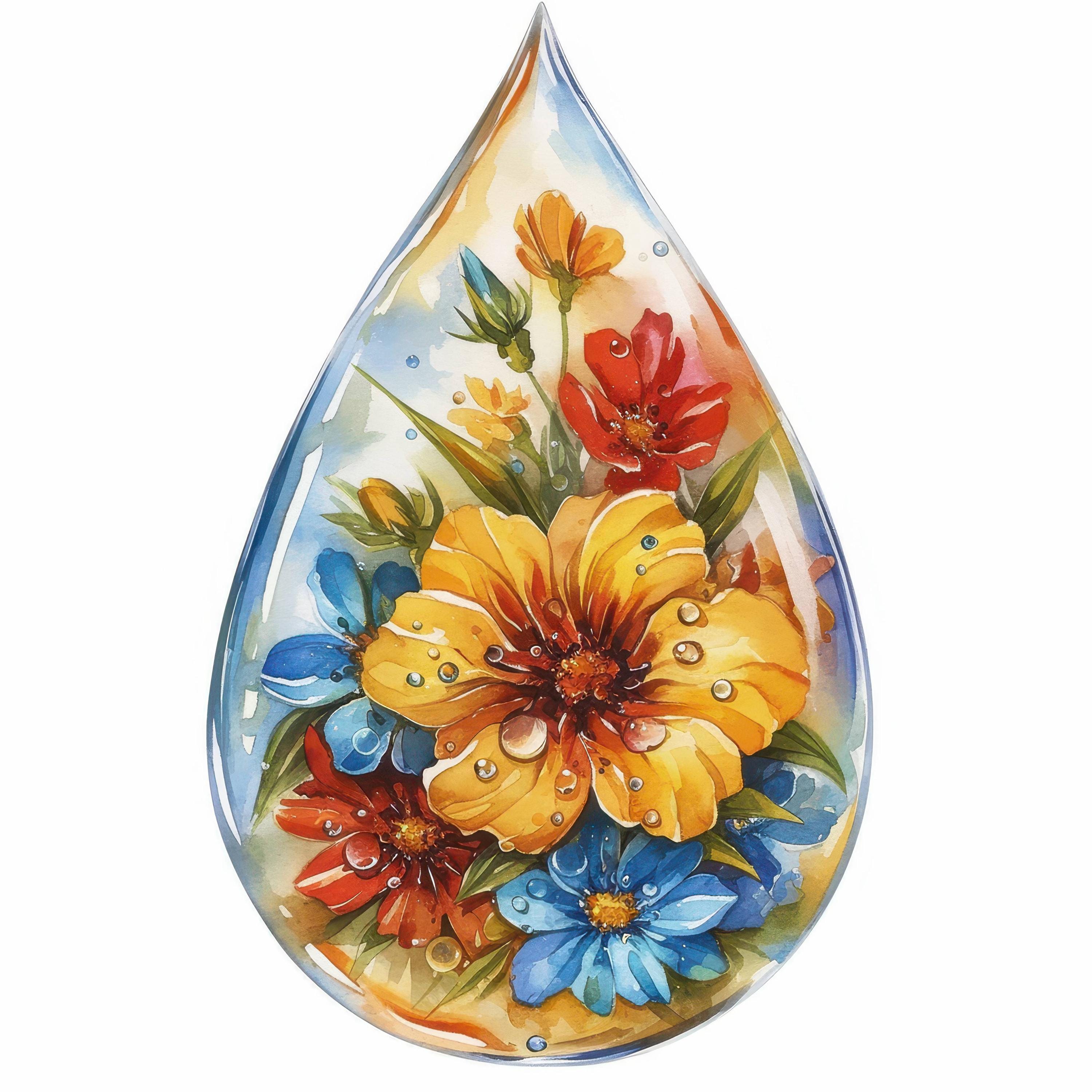 18 Dew Drop Flower Clipart Bundle, Fresh Botanical Illustration ...