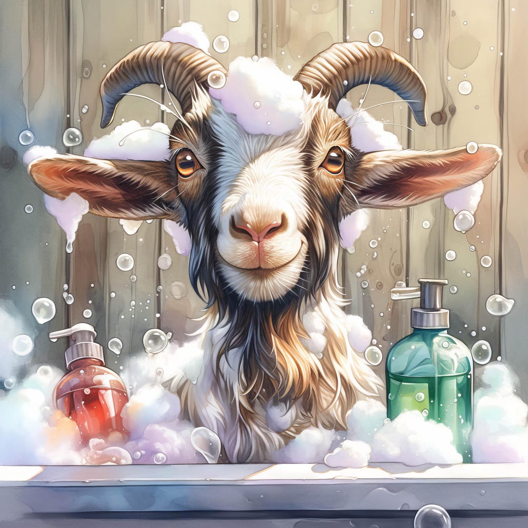 Soapy Goat Clip Art 15 High Res Watercolor Jpgs for Junk Journaling ...