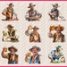 Watercolor Western Barmaid and Bartender Clipart Bundle, Cowboy Cowgirl ...
