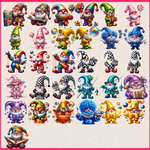 31 PNG Funny Clown Gnome Clipart, Happy Circus Gnomes Clipart, Party ...