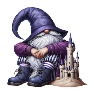 17 PNG Sand Castle Gnomes Clipart, Cute Gnome, Summer Gnome, Gnome ...