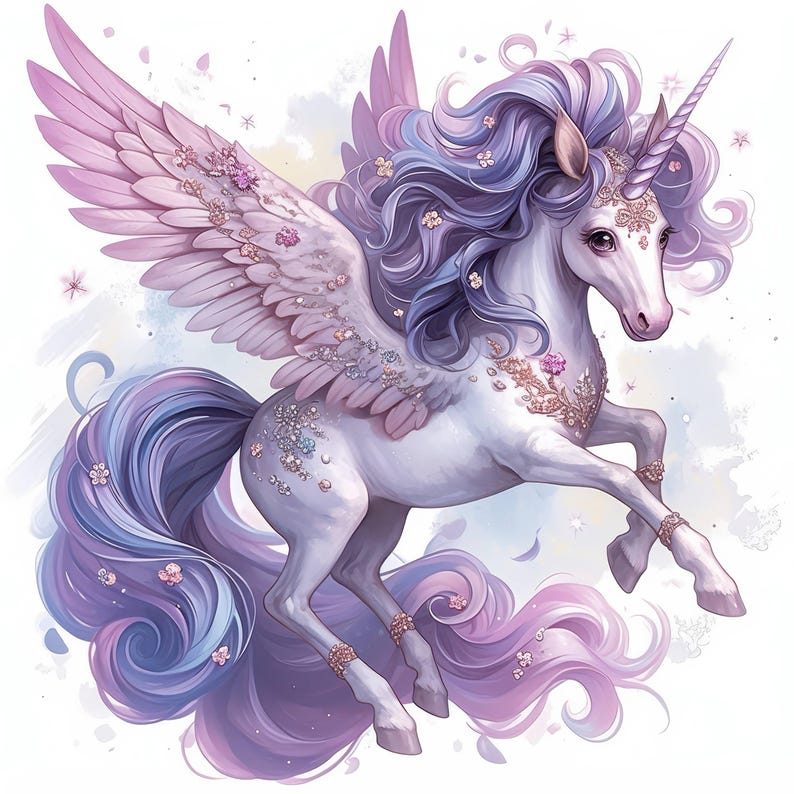 11 Unicorn Watercolor Clipart Bundle, Magical Fantasy Illustration ...
