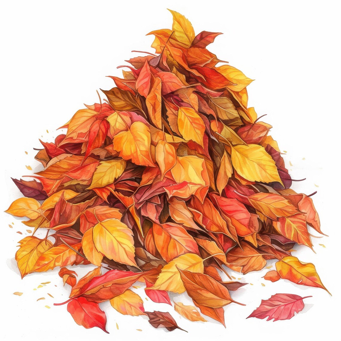 16 Festive Fall Leaves Clipart Bundle, Seasonal Autumn Foliage ...