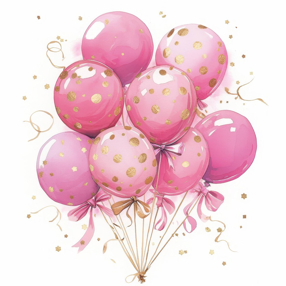 12 Pink Birthday Frame Clipart Bundle, Birthday Party Illustration ...