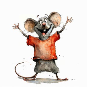 10 Funny Frazzled Mouse, Commercial Use, Whimsical Mice Ephemera ...
