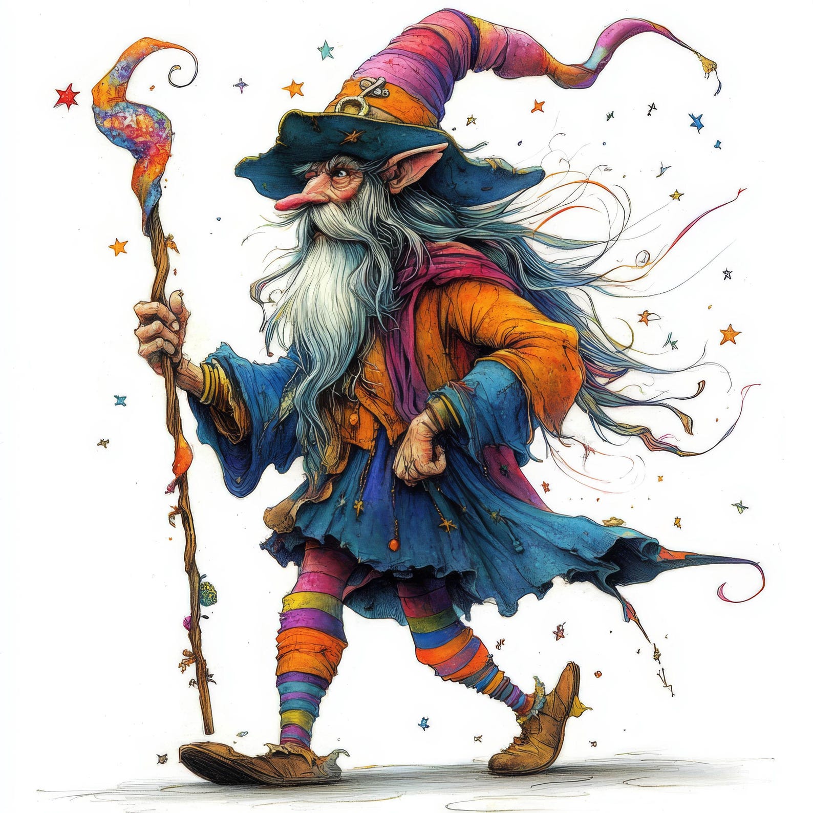 Frazzled Wizard Clip Art 12 High Res Watercolor Jpgs for Junk Journals ...