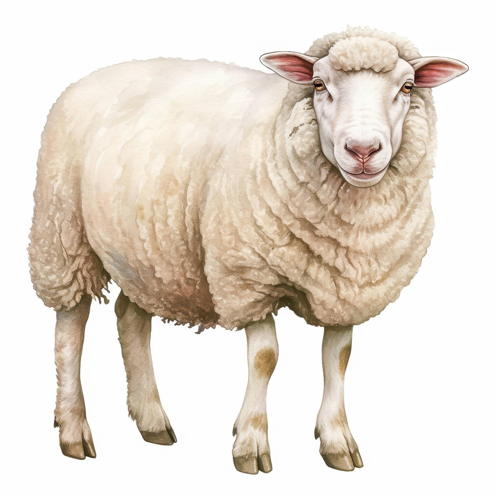10 Sheep Farm Clipart Bundle, Fluffy Sheep Designs, Printable ...