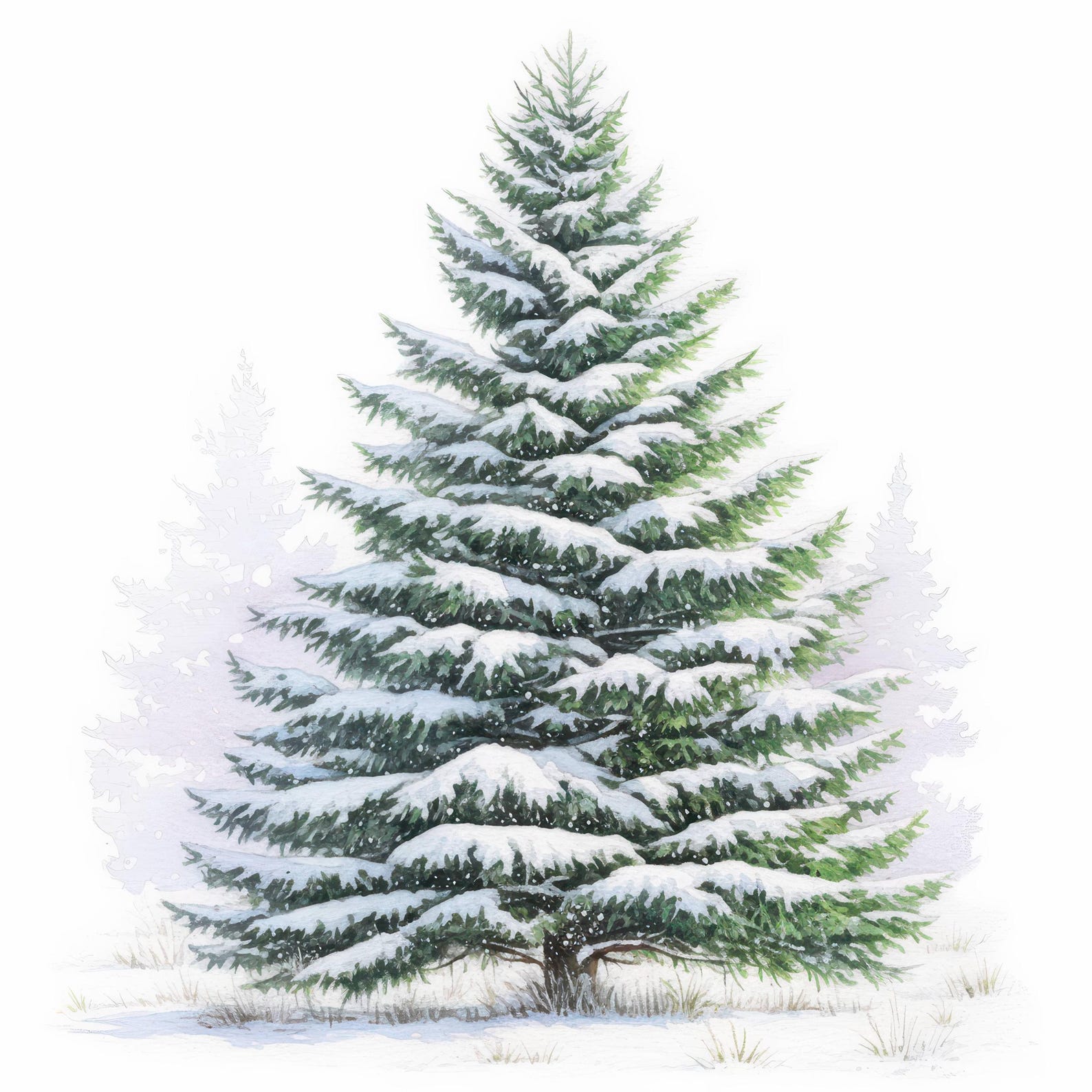 17 Watercolor Christmas Tree Clipart Bundle, Festive Pine Illustration ...