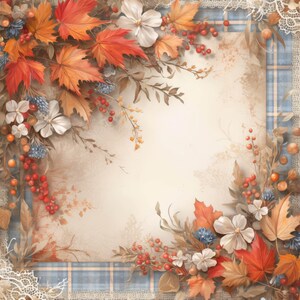 Nostalgic Fall Leaves Paper Clip Art Bundle 10 High Res Watercolor Jpgs ...