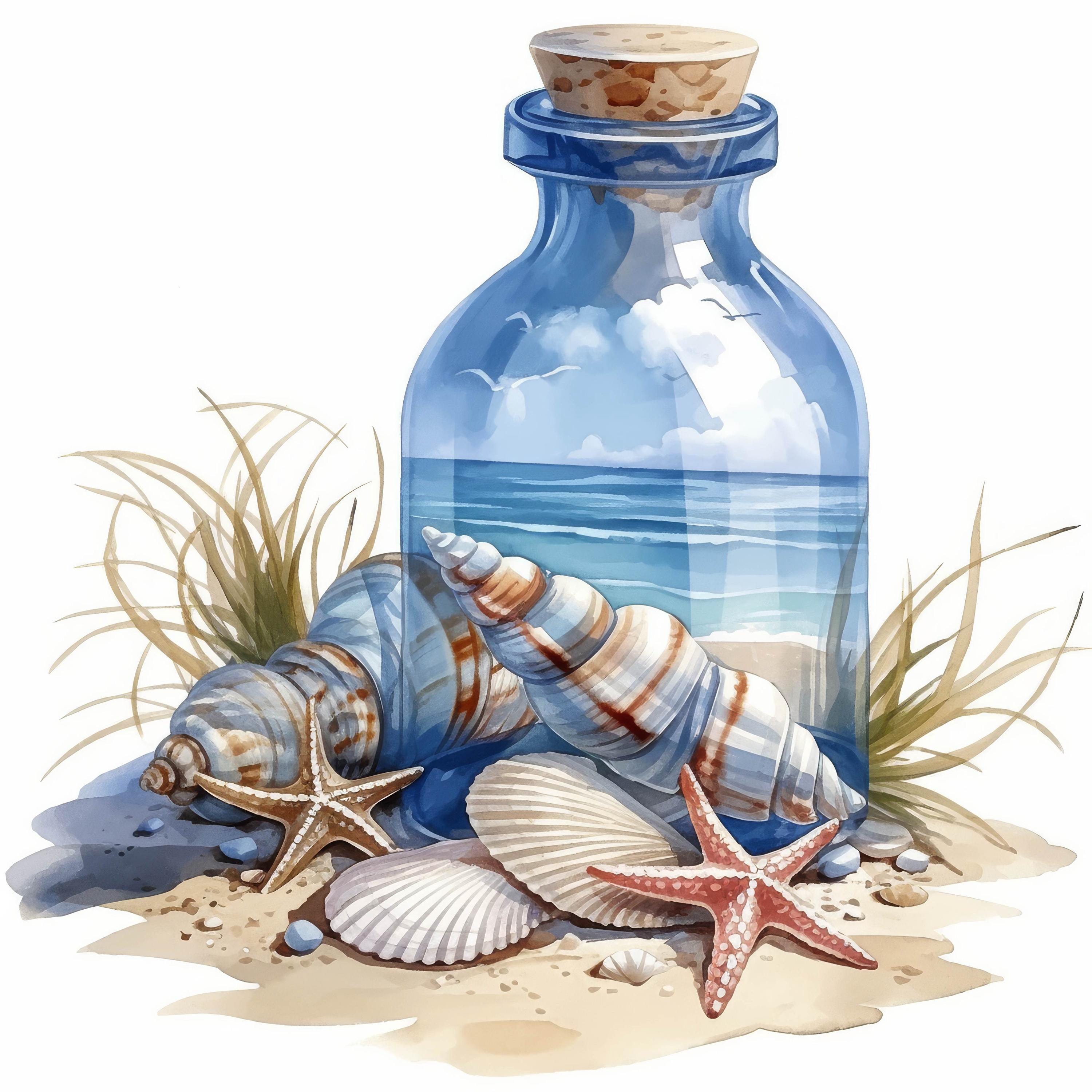 Sea Shell Scenery Clipart 11 High Res Watercolor Jpgs, Junk Journals ...