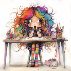 Quirky Student Clipart 11 High Res Watercolor Jpgs for Junk Journaling ...