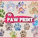 Watercolor Paw Print Clipart Bundle, Animal Footprint Clip Art Set ...