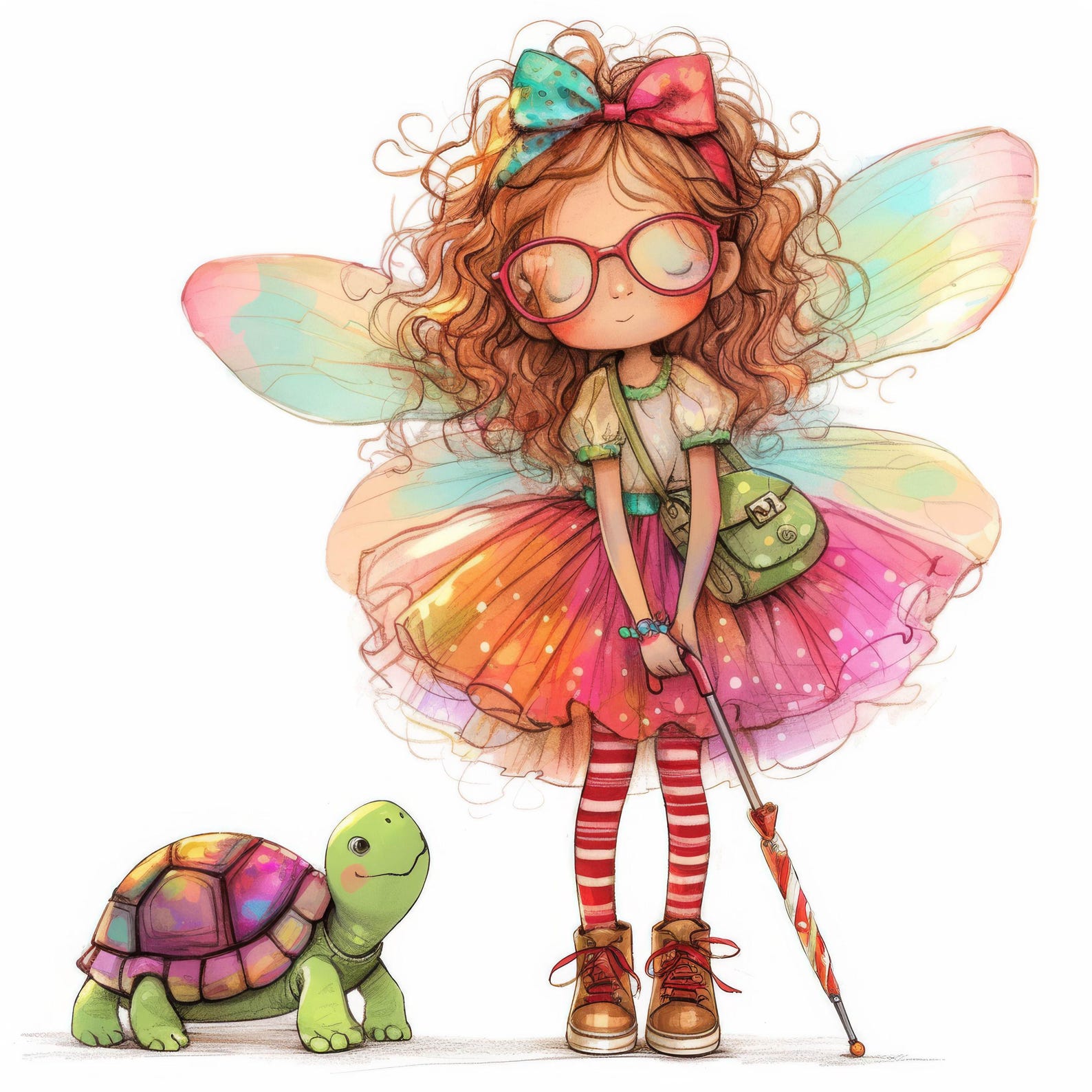 Little Fairy and Turtle Clip Art 10 High Res Watercolor Jpgs Junk ...