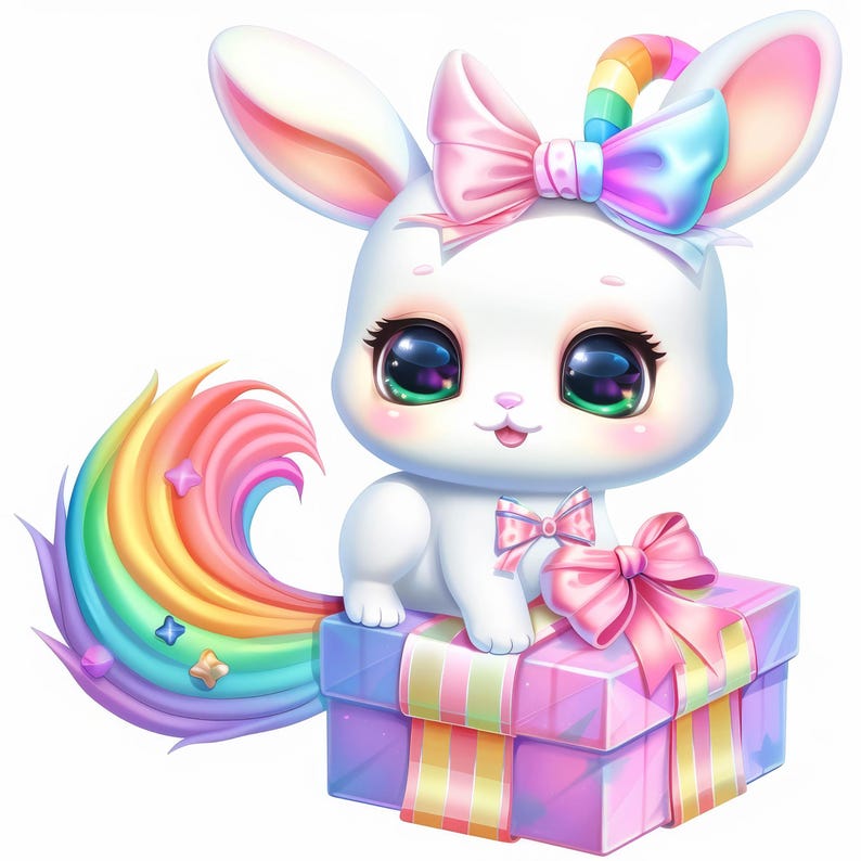 Colorful Cartoon Rabbit Clip Art 10 High Res Watercolor Jpgs Junk ...