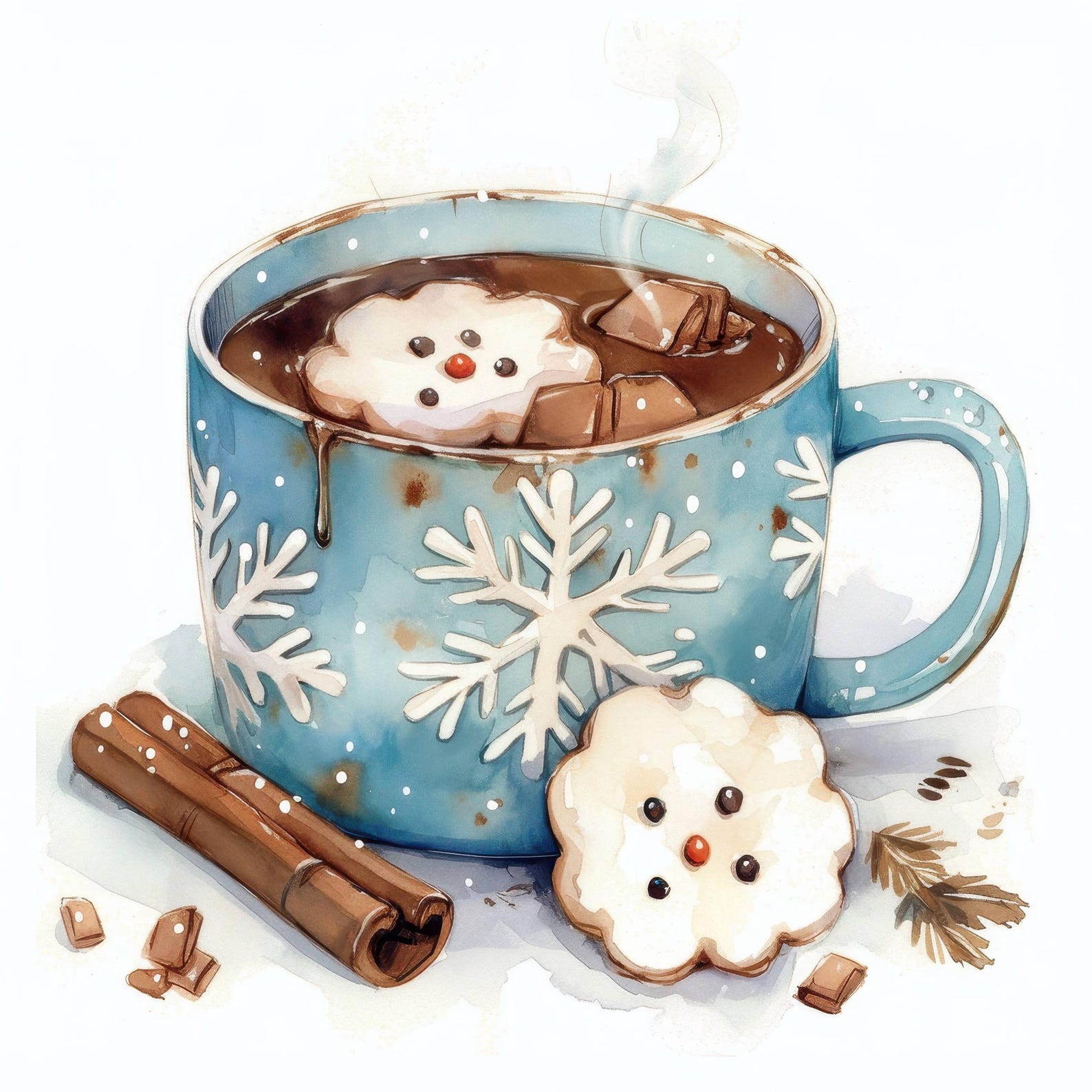 10 Hot Cocoa Mug Clipart Bundle, Warm Winter Mug Illustration ...
