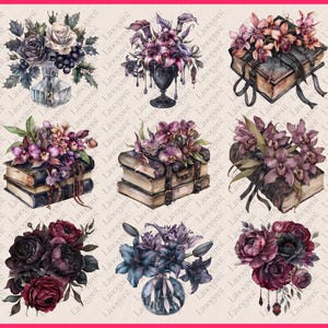 53 PNG Gothic Flower Bouquet Clipart, Floral Clipart With Dark Elements ...
