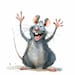 Crazy Happy Mouse Clipart 10 High Res Watercolor Jpgs for Junk ...