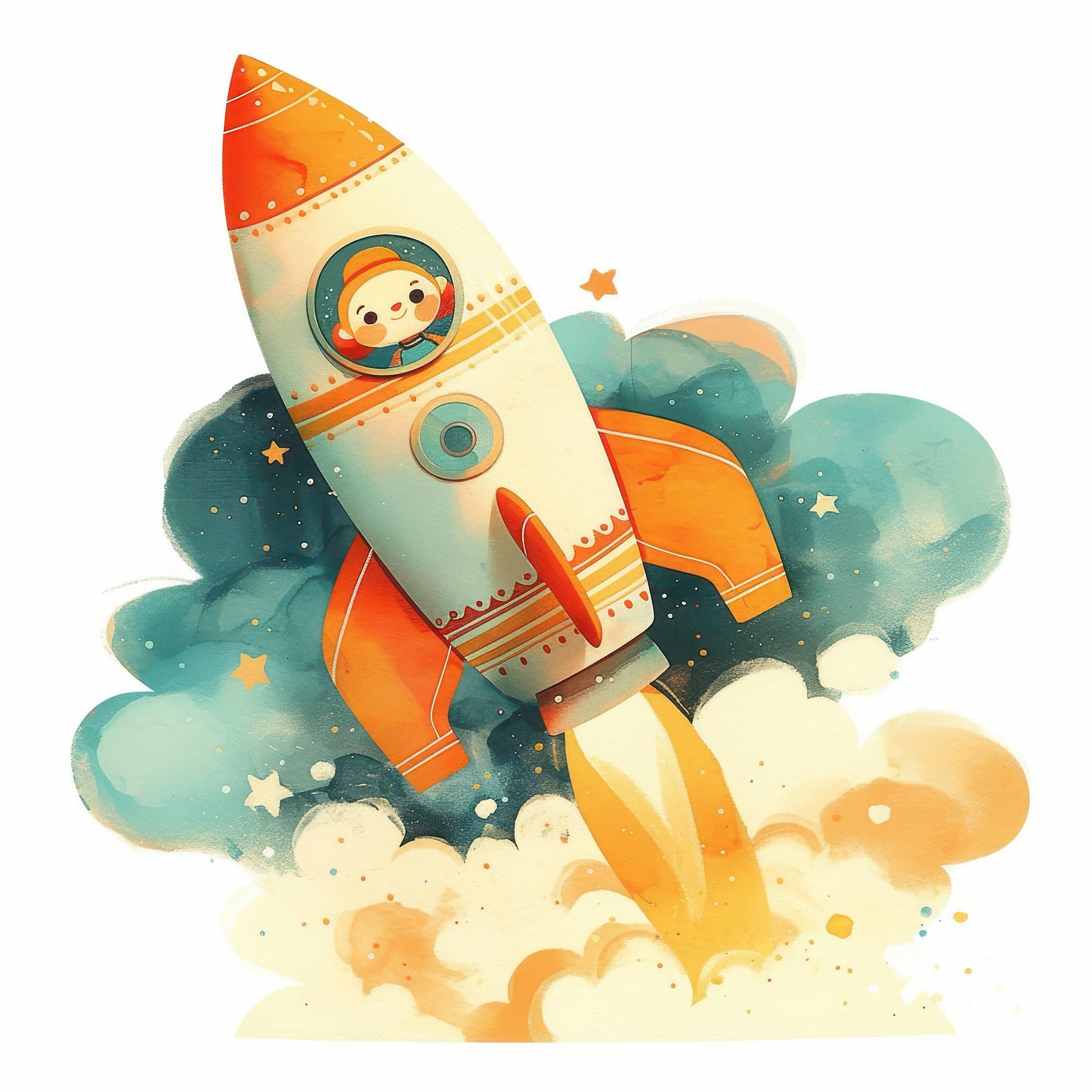 21 Space Rocket Clipart Bundle, Fun Outer Space Illustration, Printable ...