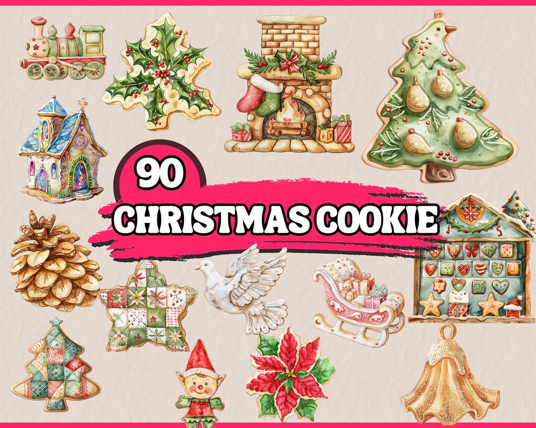 90 PNG Christmas Cookie Clipart, Santa, House, Dove, Noel, Eve, Bell ...
